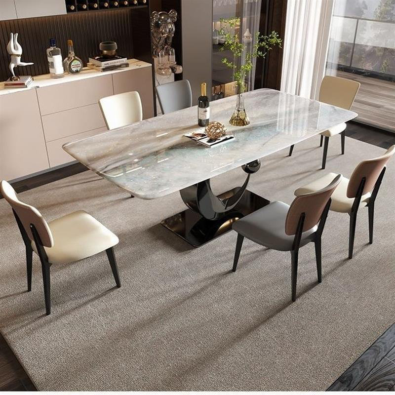 Jihagao Modern Luxury Rectangular Rock Slab Dining Table | Wayfair
